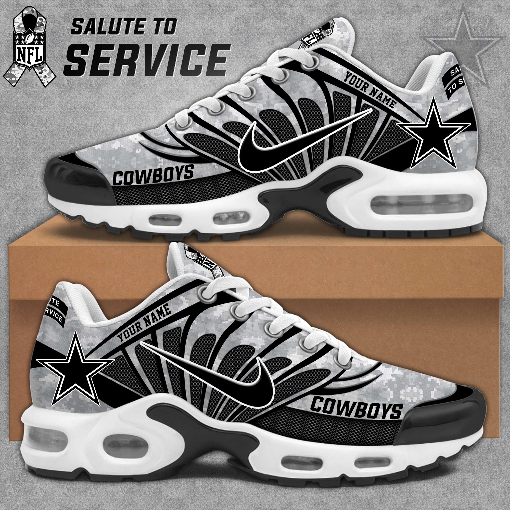 Premium 2025 Dallas Cowboys Merch – Dallas Cowboys TN Sport Shoe Camo ...